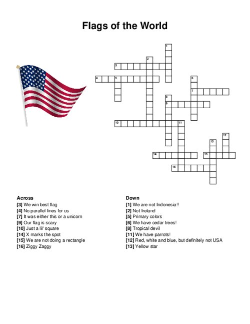 Flags Of The World Crossword