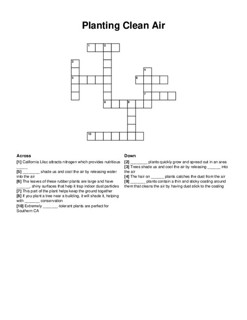 Garbage And Pollution Crossword Puzzle Garbage And Pollution Crossword Puzzle