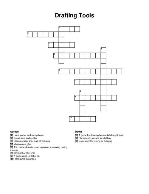 Drafting Tools Crossword Puzzle