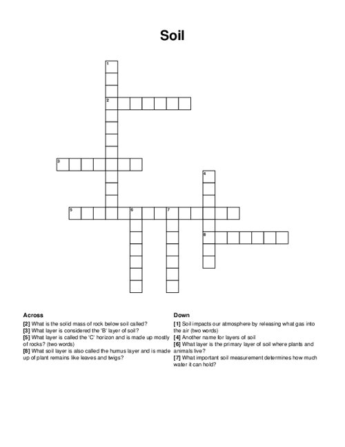 Soil Crossword Puzzle